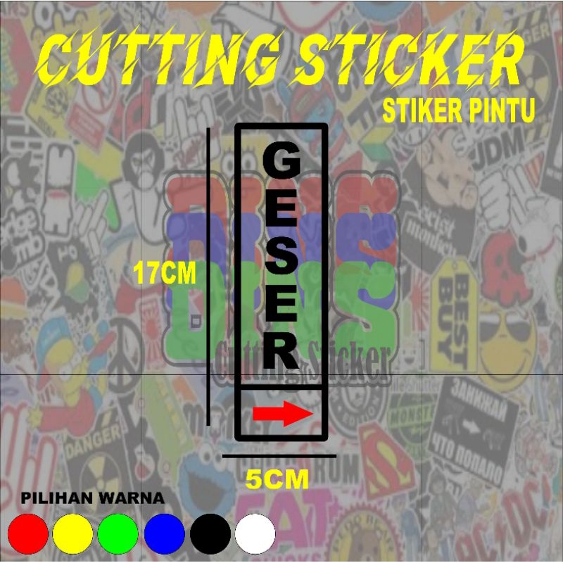 Jual stiker cutting GESER,stiker pintu | Shopee Indonesia