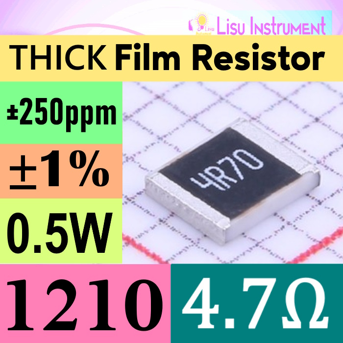 Jual 4.7R 1210 (3225 metric) ±1% THICK Film Resistor SMD 4.7Ω ±250ppm ...