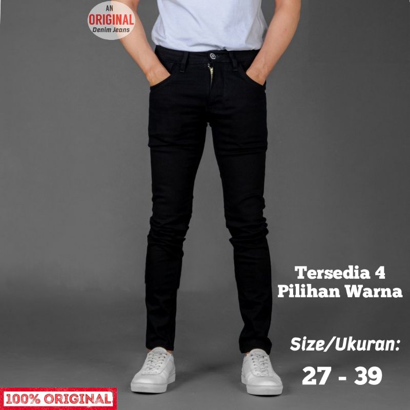 Jual Celana Jeans Pria Bahan Melar Slimfit Pensil Streach cowo cowok ...