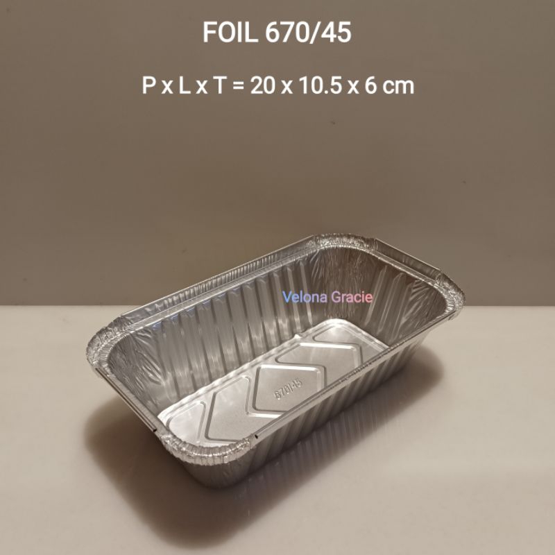 Jual Alumunium Foil 670/45 (TANPA TUTUP) Tray Loyang Persegi Panjang 10x20 = 20 pcs | Shopee ...