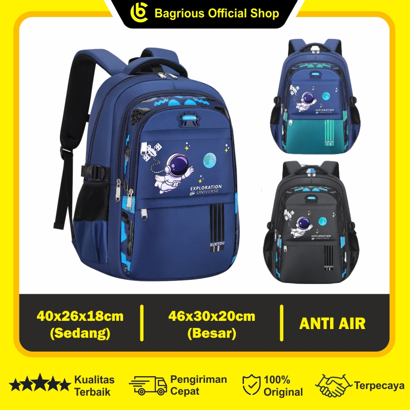 Jual Tas Sekolah Anak Laki-Laki SD Gambar Astronot Tas Ransel Sekolah Pria Import Tas Sekolah ...
