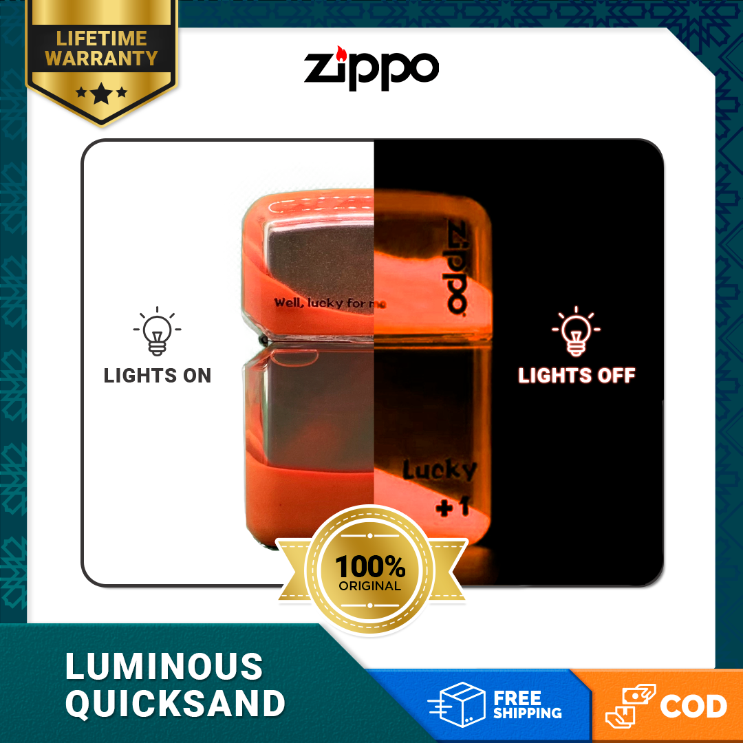 Jual Korek Api Zippo Original Luminous Quicksand Lucky Design | Shopee Indonesia