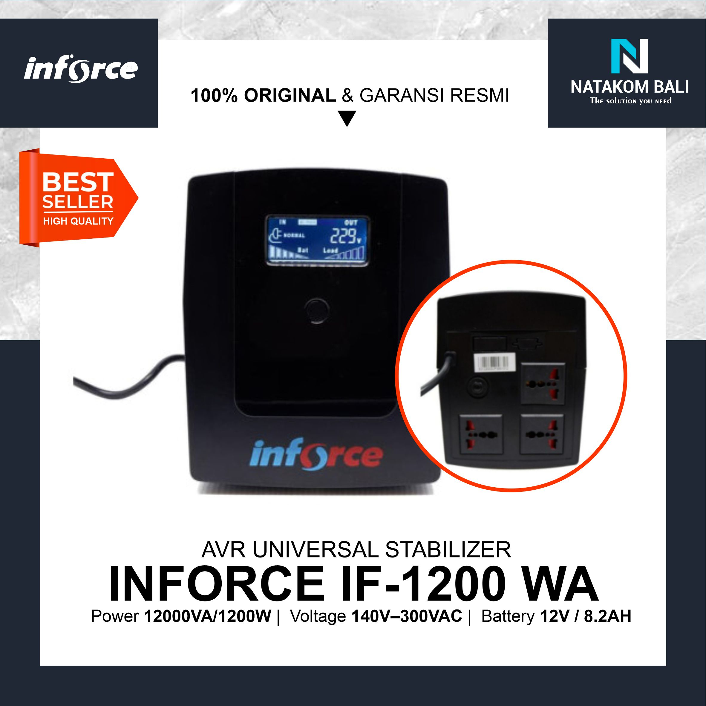 Jual UPS INFORCE IF-1200WA 1200VA AVR STABILIZER | Shopee Indonesia