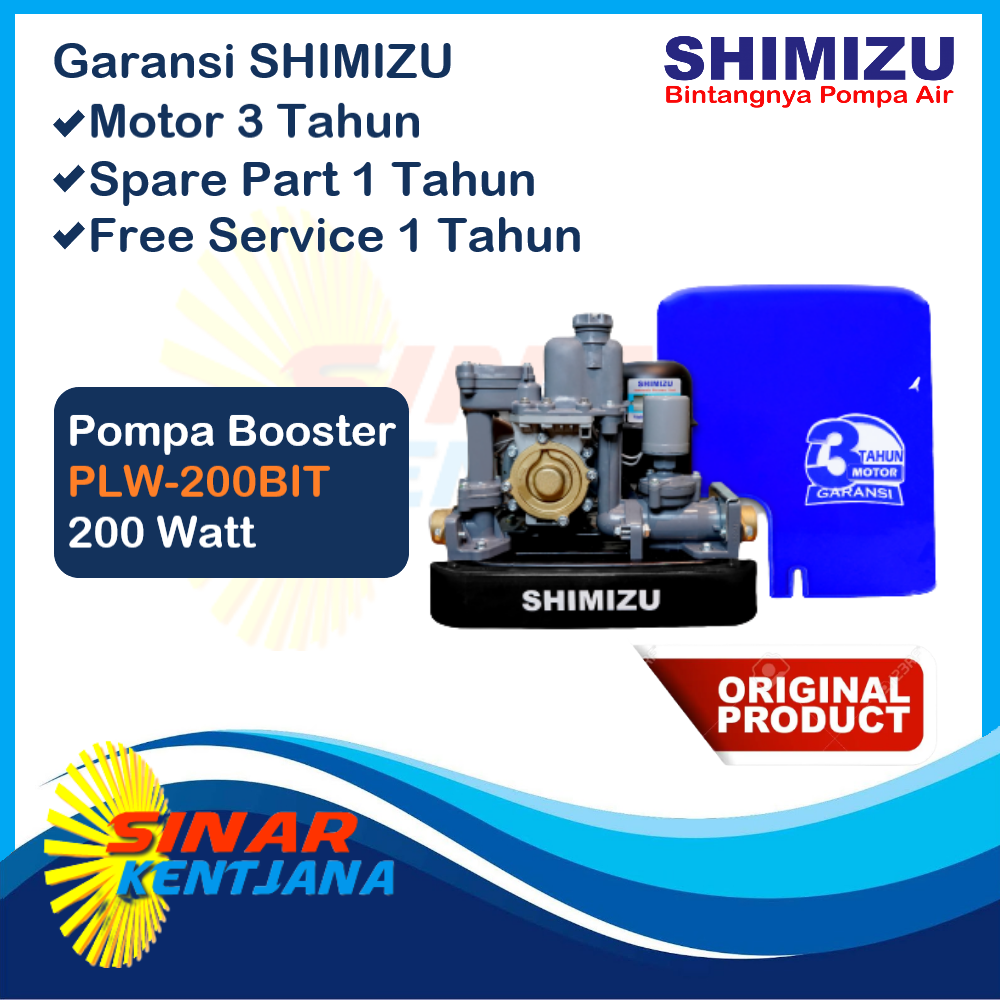 Jual Shimizu Pompa air Pendorong Booster 200 Watt PLW 200 / PLW-200 BIT ...