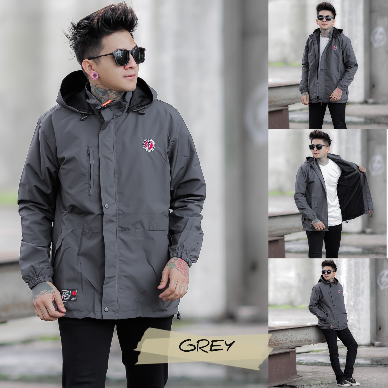 Jual JAKET PARKA SIMPLE ABU TUA 01 - JAKET PARKA OUTDOOR - JAKET GUNUNG ...