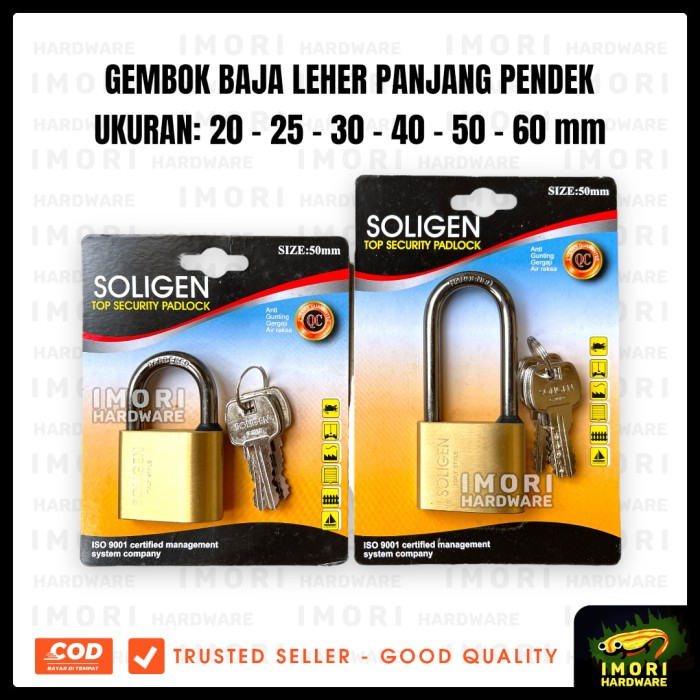 Jual GEMBOK BAJA SOLIGEN 20 25 30 40 50 60MM | Shopee Indonesia