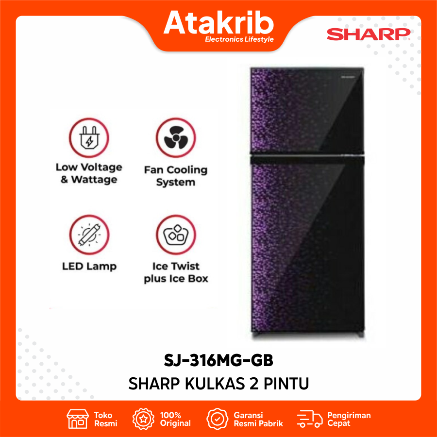Jual SHARP KULKAS 2 PINTU SMALL SJ-316MG-GB 256 Liter | Shopee Indonesia