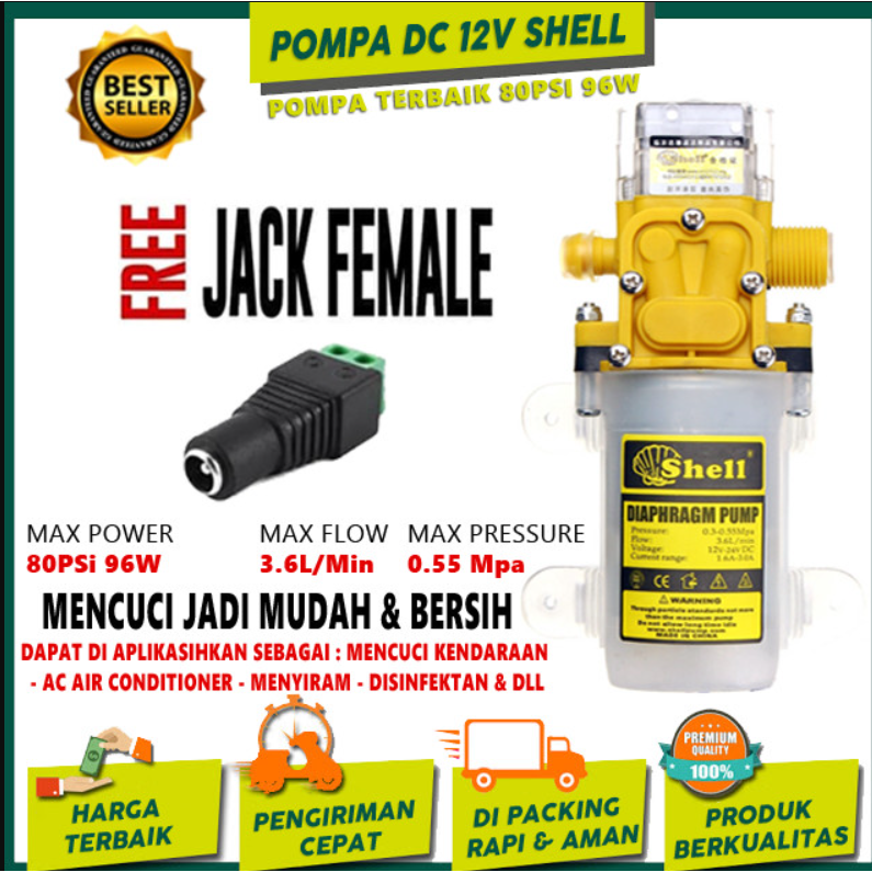 Jual Pompa Air DC 12 Volt Shell Penguat Tekanan Air High Pressure ...