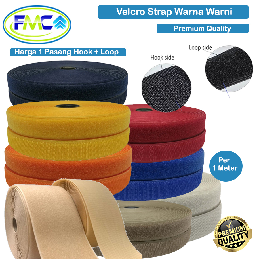 Jual Velcro Perekat 10cm 5cm 2cm Set Warna Velcro Kain Hook Loop Tape ...