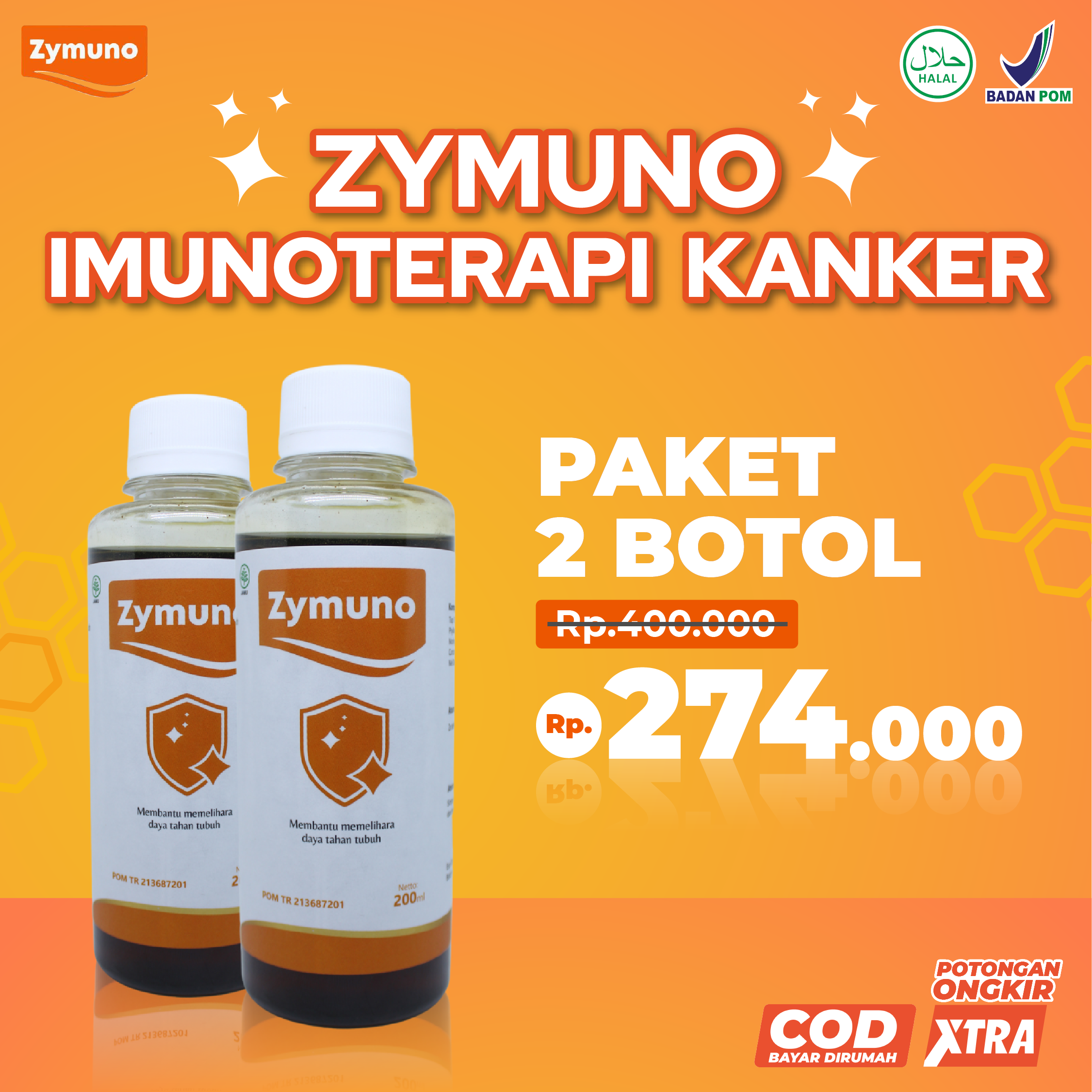 Jual Zymuno Vitamin Herbal Penyembuhan Kanker Original 2 Botol | Shopee ...