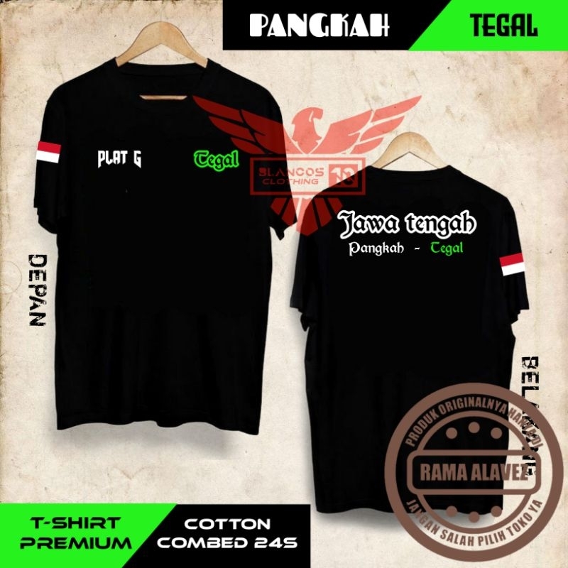 Jual T-SHIRT KAOS HITAM PREMIUM DESAIN TULISAN PLAT G TEGAL | PANGKAH ...