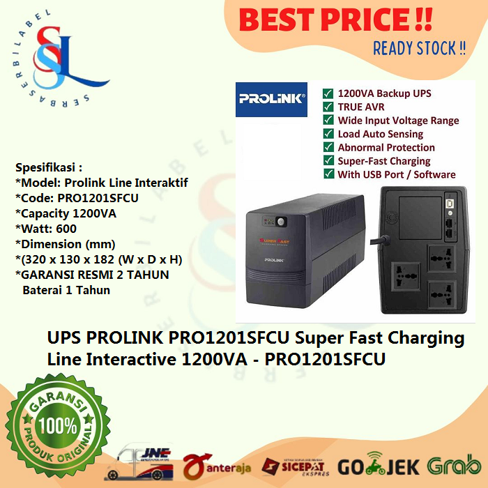Jual UPS PROLINK PRO1201SFCU Super Fast Charging Line Interactive ...