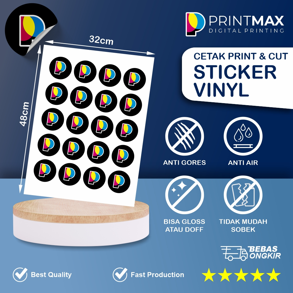Jual Cetak Label Print & Cut Sticker Vinyl A3+ Satuan / Label Untuk ...