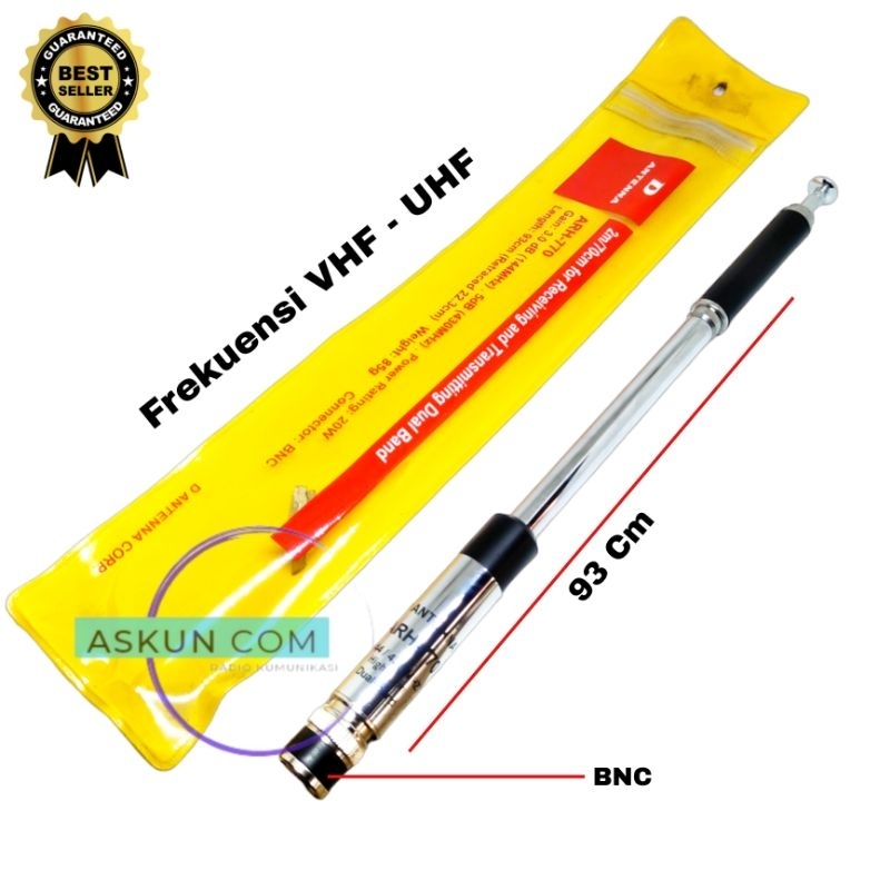 Jual D Antenna ARH-770 Antena HT Dual band VHF - UHF BNC Male ARH-770 93 cm | Shopee Indonesia