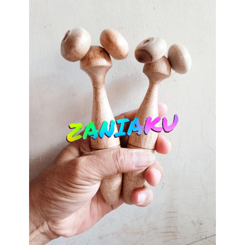 Jual alat pijat urut kayu roll roda jepit cubit kening leher tangan ...