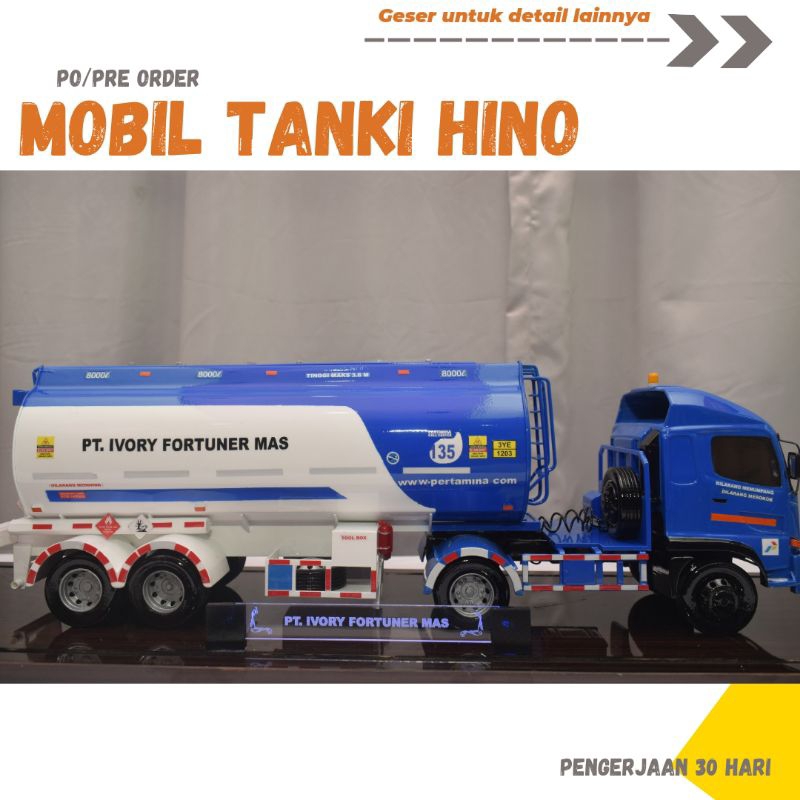 Jual (PO/PRE ORDER)MINIATUR MOBIL TANKI HINO UKURAN 50 CM | Shopee ...