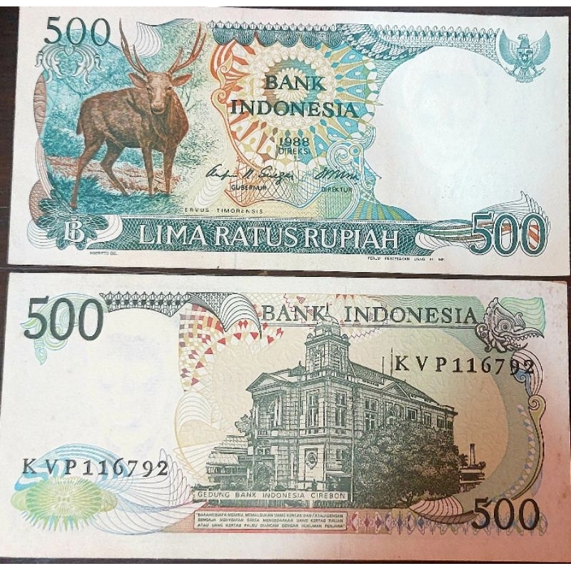 Jual Uang Kertas Lama Asli pecahan Rp 500 Tahun 1988 | Shopee Indonesia