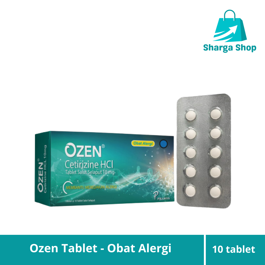 Jual OZEN CETIRIZNE 10 MG BLISTER @10 TABLET OBAT ALERGI / MEMBANTU ...