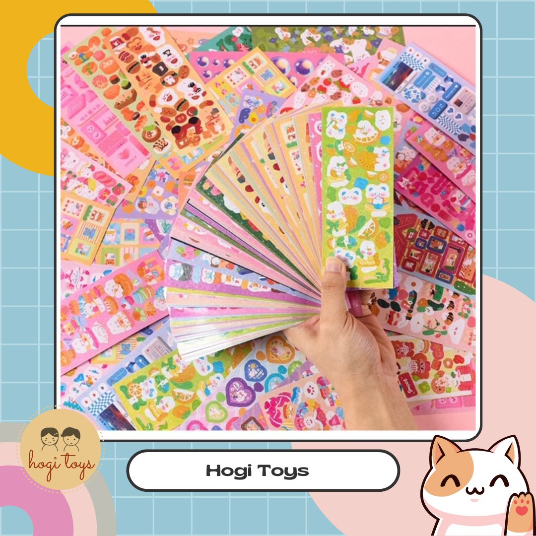 Jual Sticker Glitter Pack Hologram 10 Lembar Stiker Lucu Murah Momo ...