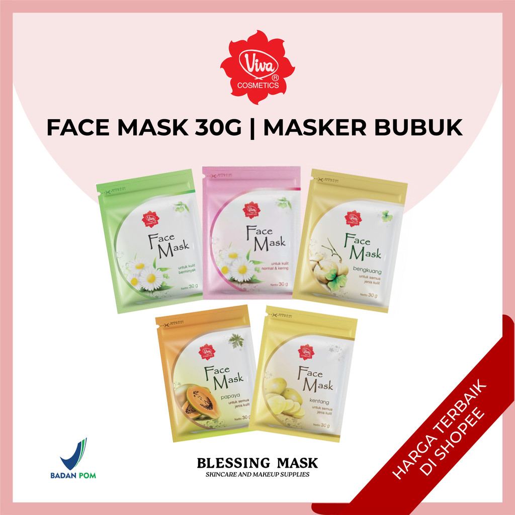 Jual VIVA Face Mask Masker Wajah 30g | Masker Bubuk | Shopee Indonesia