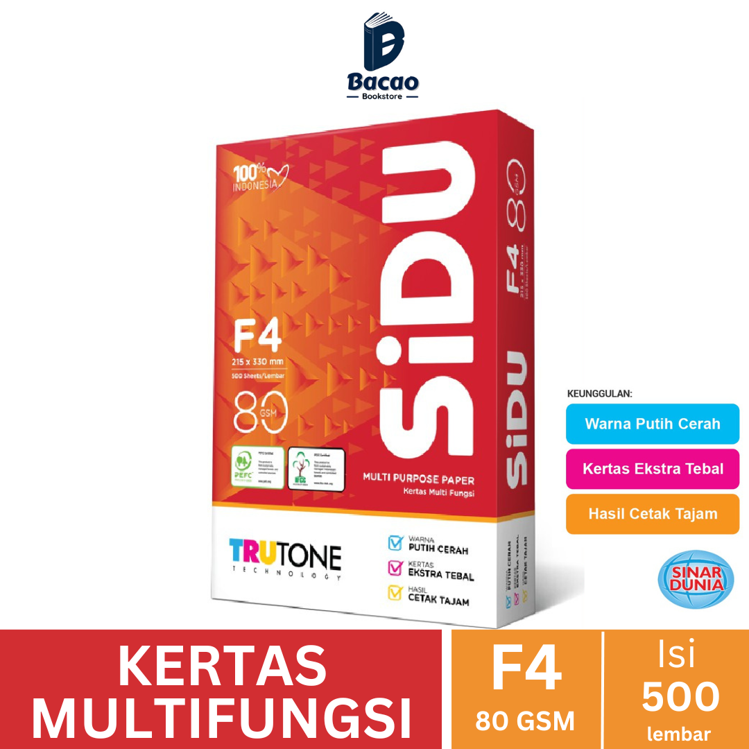 Jual Kertas Hvs Fotocopy Print 80 GSM F4 Multi Purpose Paper by SIDU | Shopee Indonesia