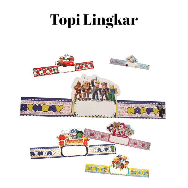 Jual Topi Lingkar Ulang Tahun Anak / Topi Ikat Lingkaran Karakter ...