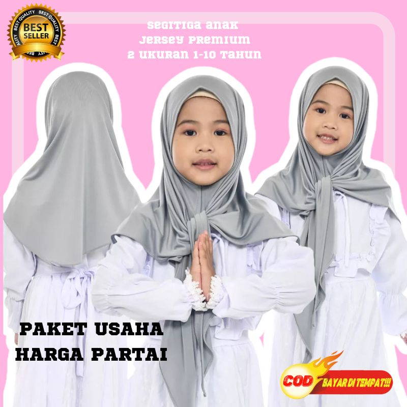 Jual Paket Usaha hijab 1 kodi Mix warna Jilbab anak Usia 0-8 tahun ...