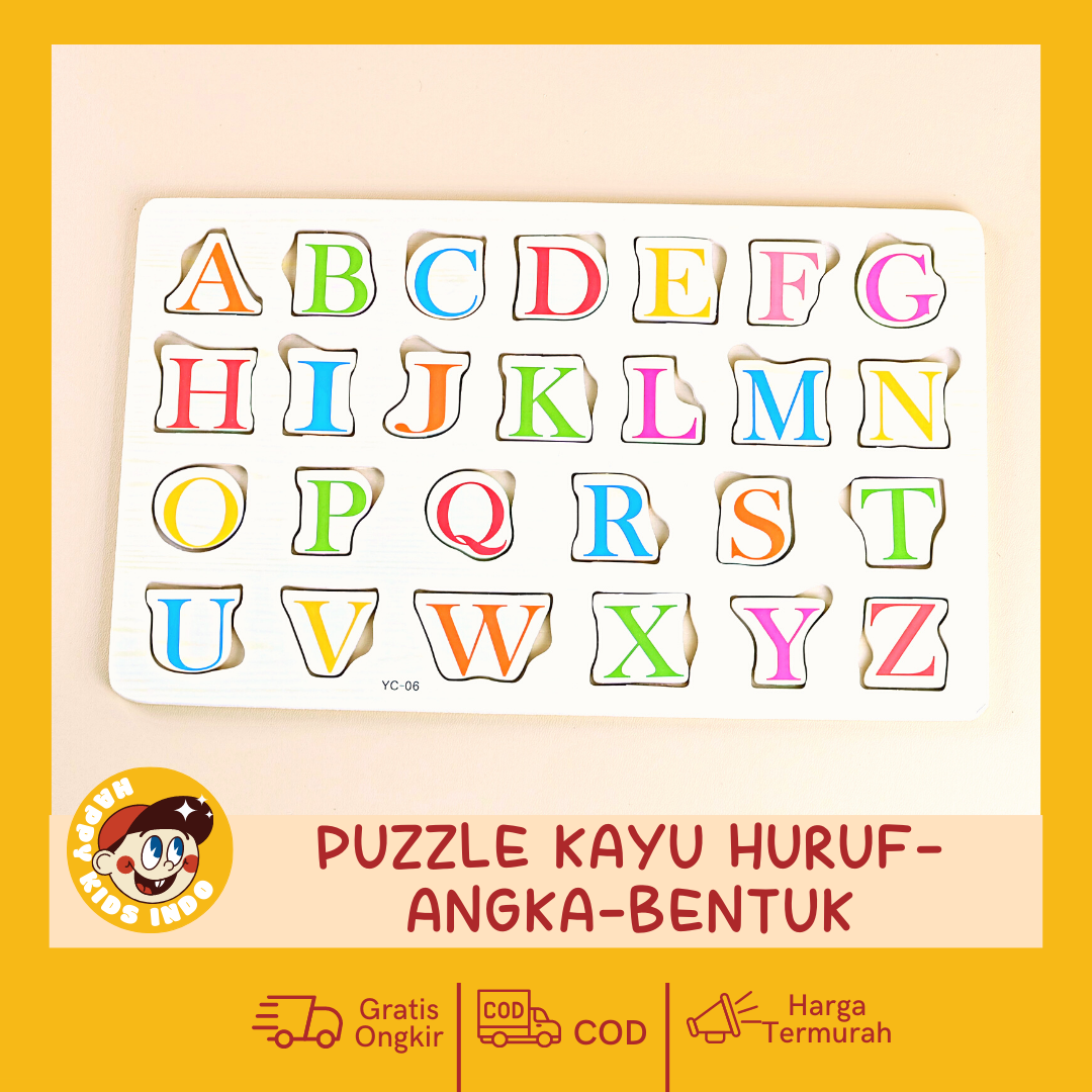 Jual PUZZLE KAYU EDUKASI ANAK - PUZZLE ALFABETH / PUZZLE ANGKA / PUZZLE ...
