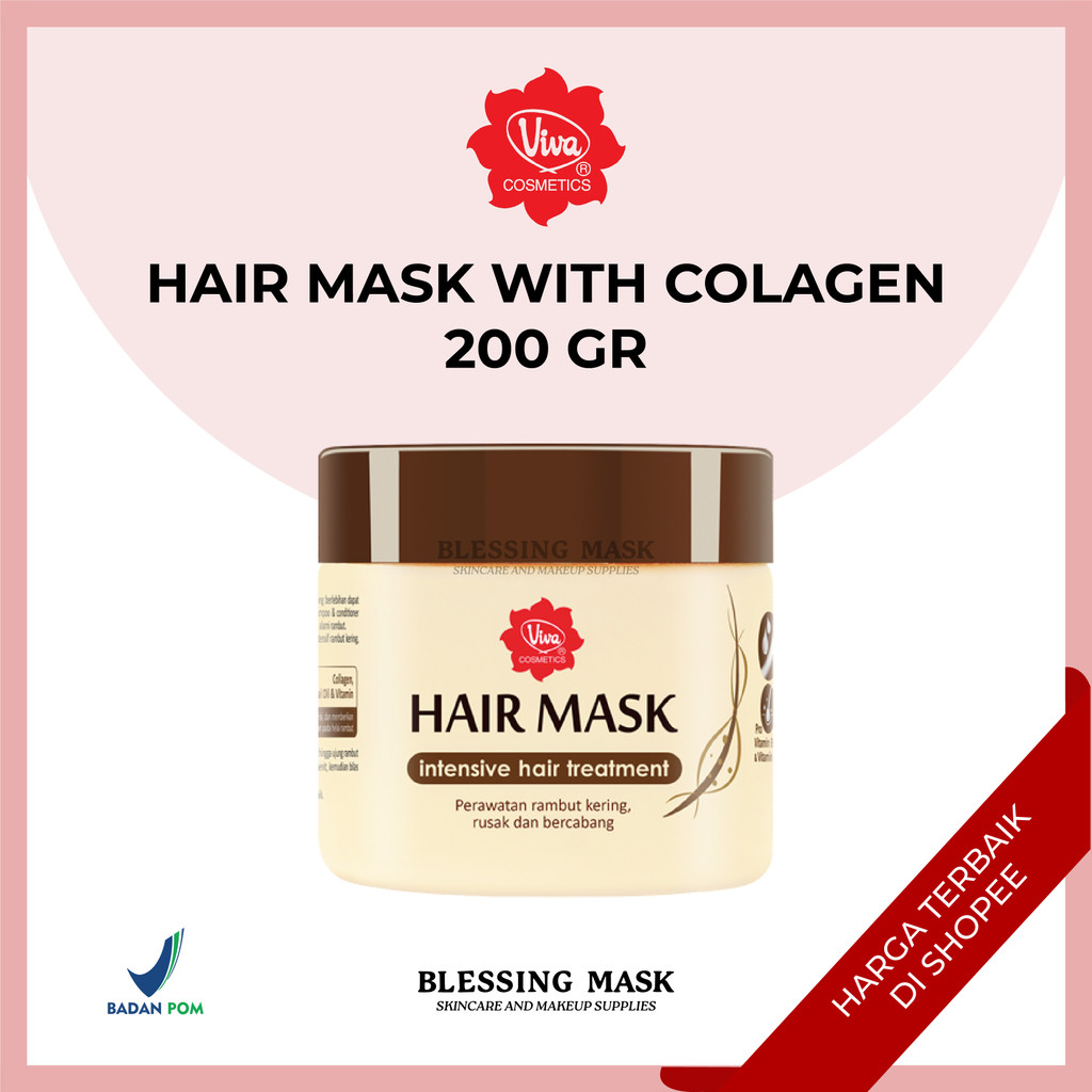 Jual VIVA Hair Mask With Collagen 200gr | With Jojoba Oil & Vit B5 ...
