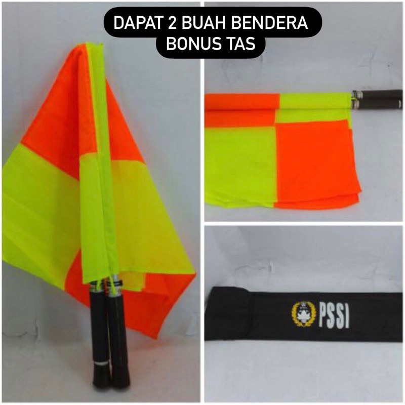 Jual BENDERA ASISTEN WASIT BONUS TAS ISI 2 HAKIM GARIS LINESMAN REFEREE ...