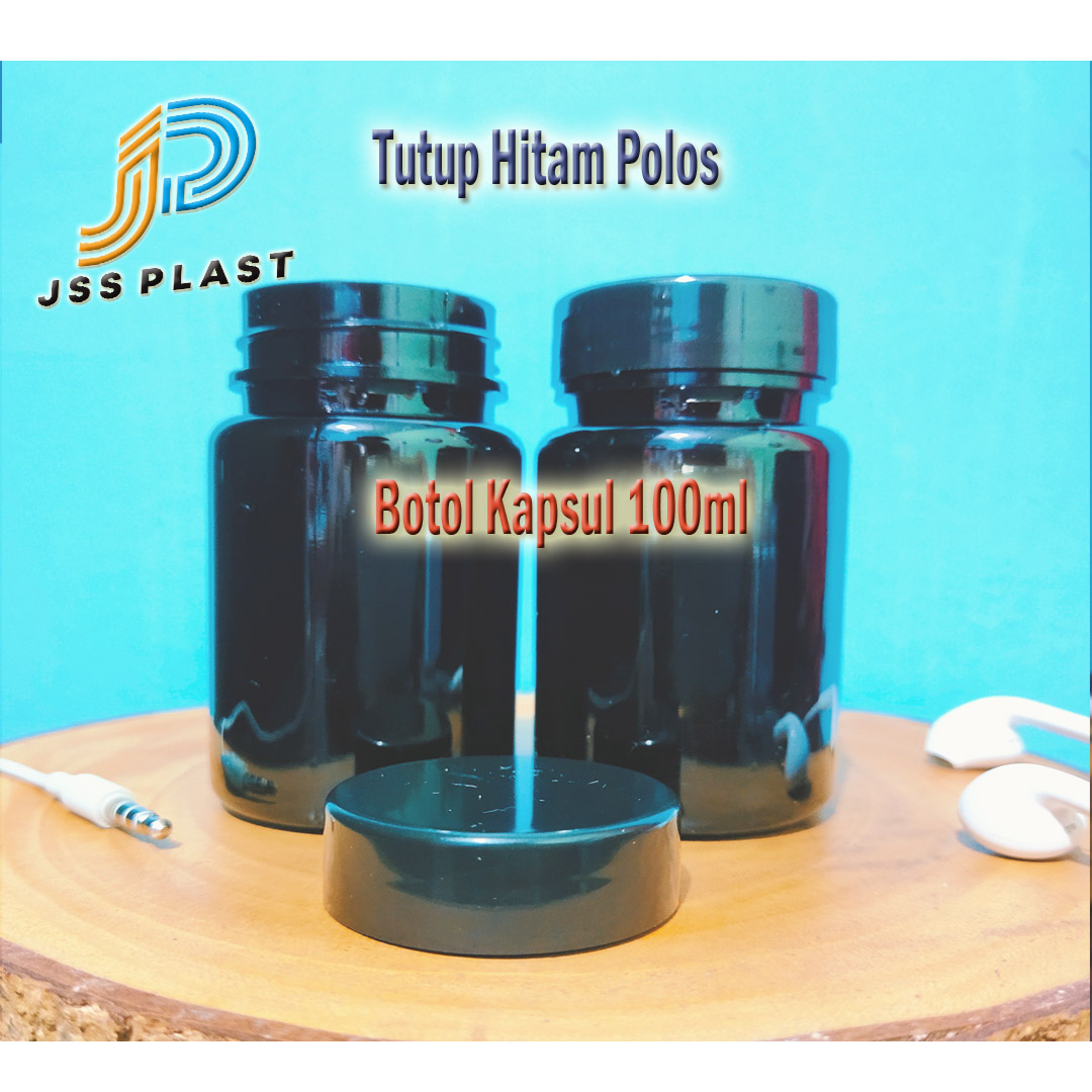 Jual Botol kapsul Obat hitam 100ml Tutup HitamPolos | Shopee Indonesia