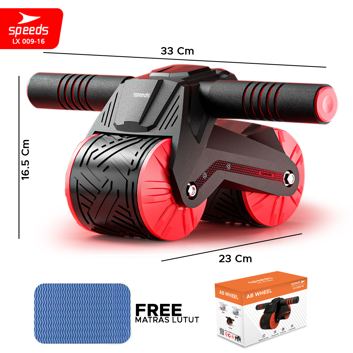Jual SPEEDS Ab Wheel Double Wheel / Abdominal Roller / Ab Roller / Alat ...