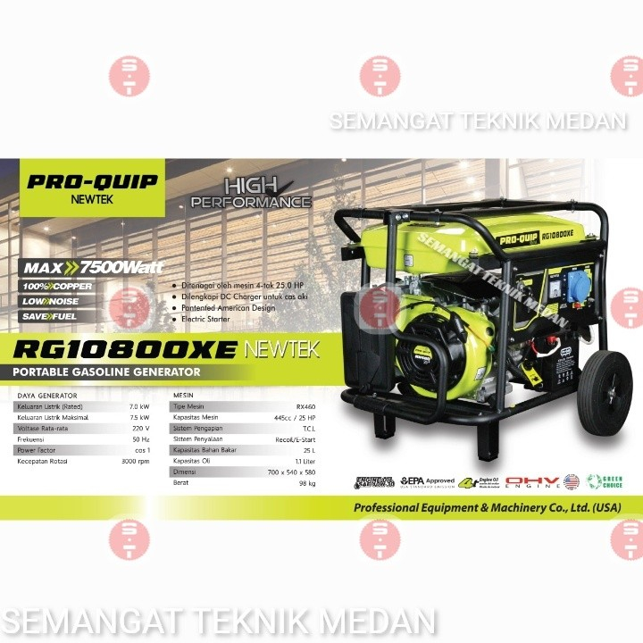 Jual RG10800XE GENSET GENERATOR ELECTRIC STATER TEMBAGA 7500 WATT ...
