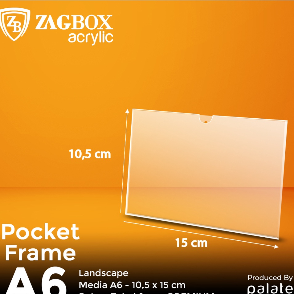 Jual ACRYLIC POCKET FRAME / AKRILIK THICKER / AKRILIK POCKET A6 2MM ...