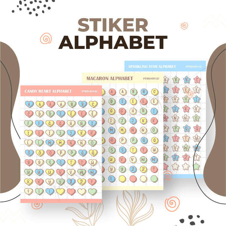 Jual STIKER HURUF MACARON / STICKER ALPHABET CANDY / STICKER ALPHABET ...