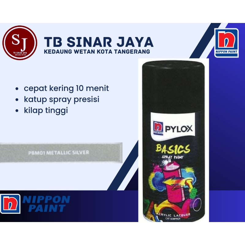 Jual Cat Pylox Basics 300cc Semprot Spray Pilox - PBM 01 METALLIC ...