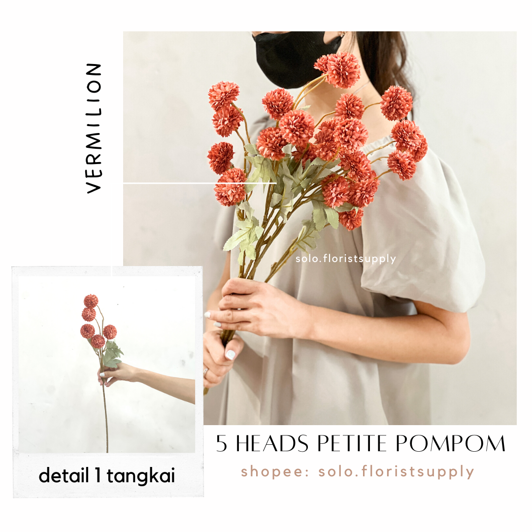 Jual PETITE POMPOM DANDELION Mum Artifisial Bunga Palsu Bunga Sutra ...