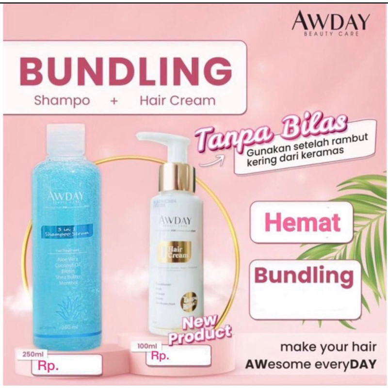 Jual Paket Murah Awday 3in1 Shampoo dan Haircream Conditioner | Shopee ...
