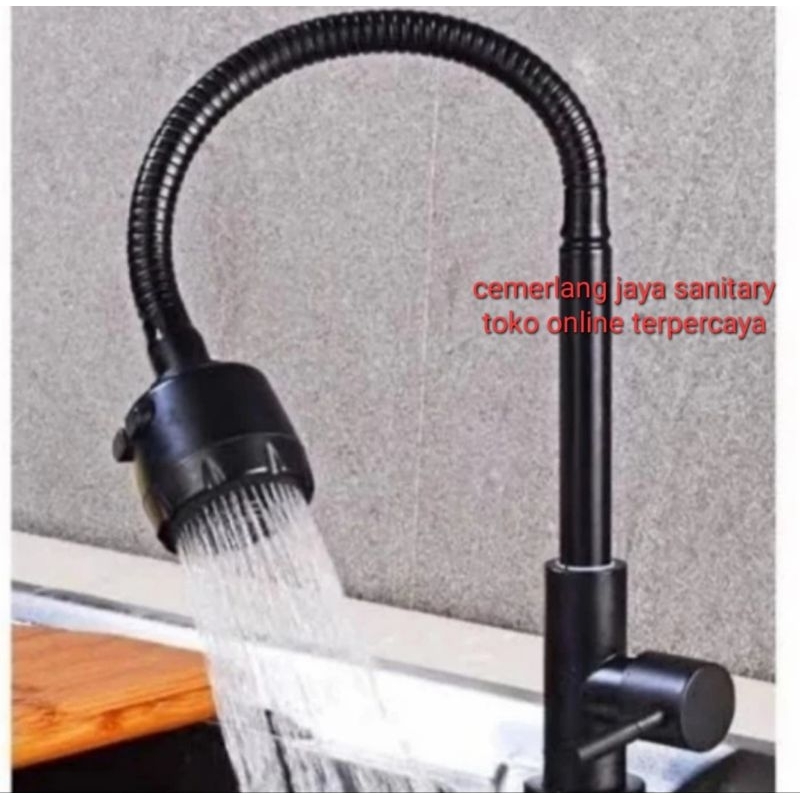 Jual Kran Sink Flelsibel Stainless Hitam Kran Cuci Piring Stainless ...