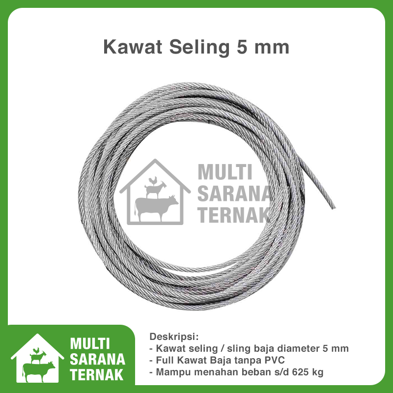 Jual Tali Kawat Baja / Kabel Seling / Sling Baja 5 MM | Shopee Indonesia