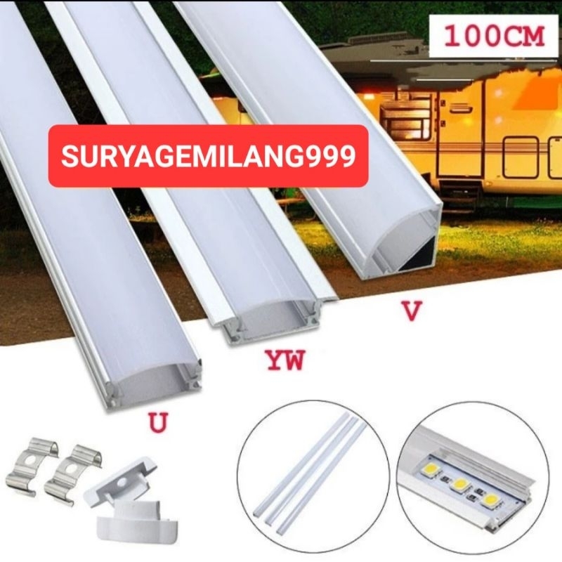 Jual Rumah Lampu LED Strip List Rel Kap Aluminium Acrylic Cover Batang ...