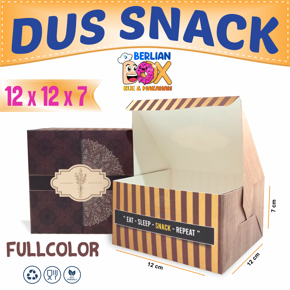 Jual Dus Kue Snack Box Dus Snack (Full Colour) Ukuran 12x12x7 cm (pack ...