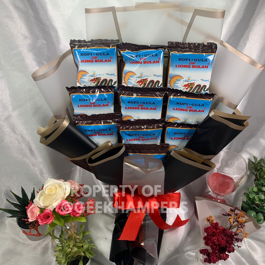 Jual Mini Buket Bouquet Bucket Kopi Liong Buket Murah Kado Hadiah Ulang ...