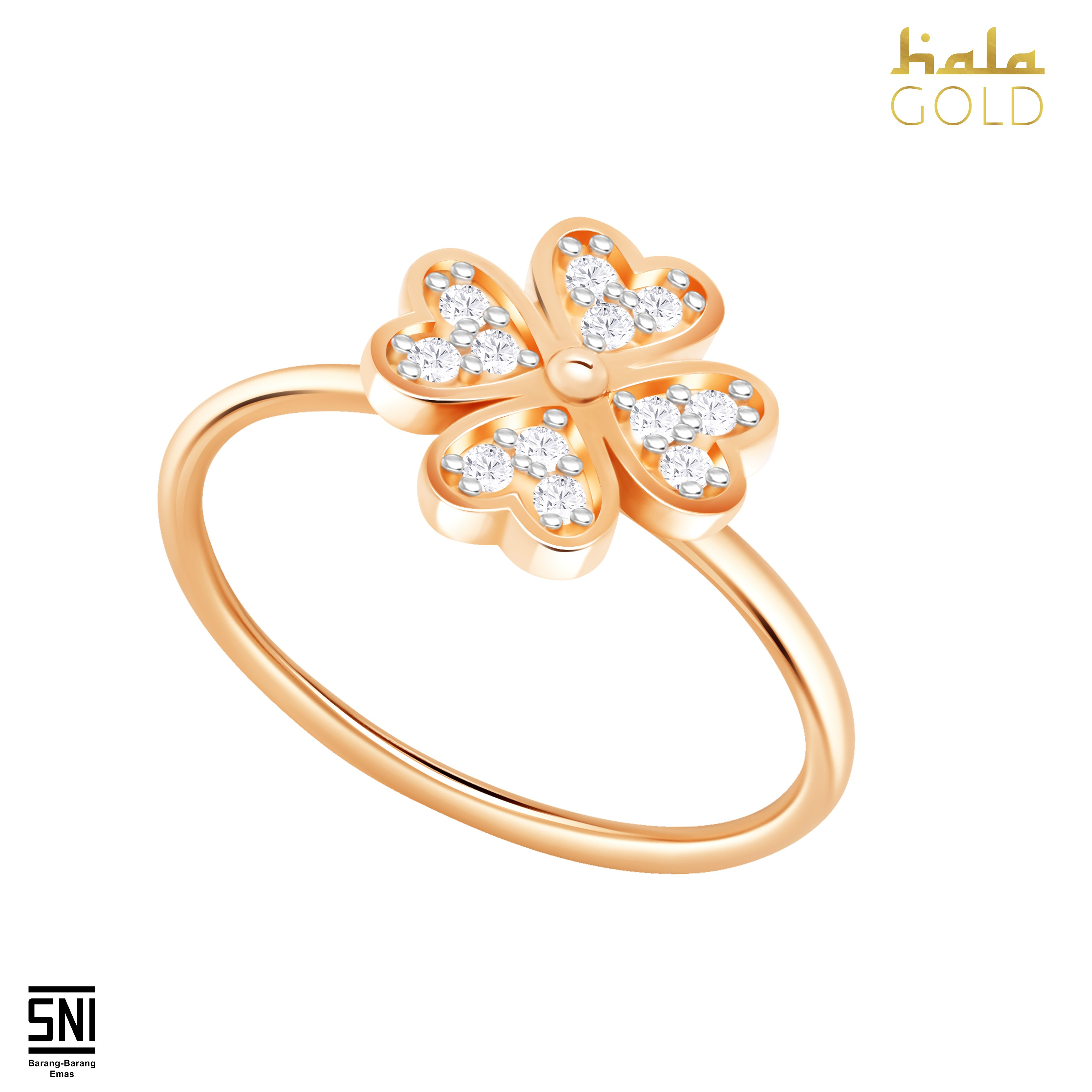 Jual Hala Gold Ladies Ring Lovely Flower | Shopee Indonesia
