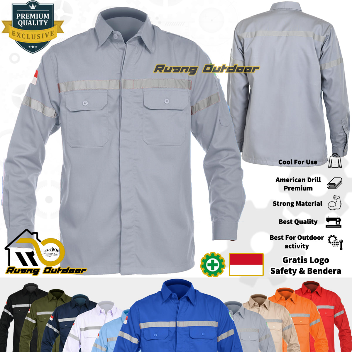 Jual KEMEJA ATASAN WEARPACK BAJU SAFETY K3 OUTDOOR PREMIUM LENGAN ...