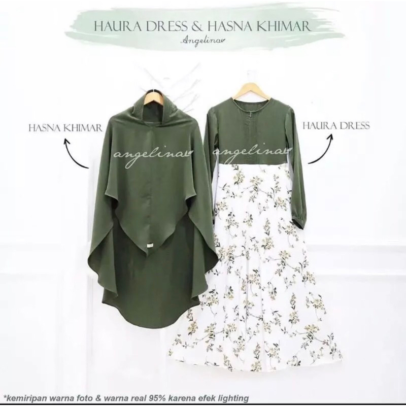 Jual Haura Dress Atelier Angelina & Hasna Khimar | Shopee Indonesia
