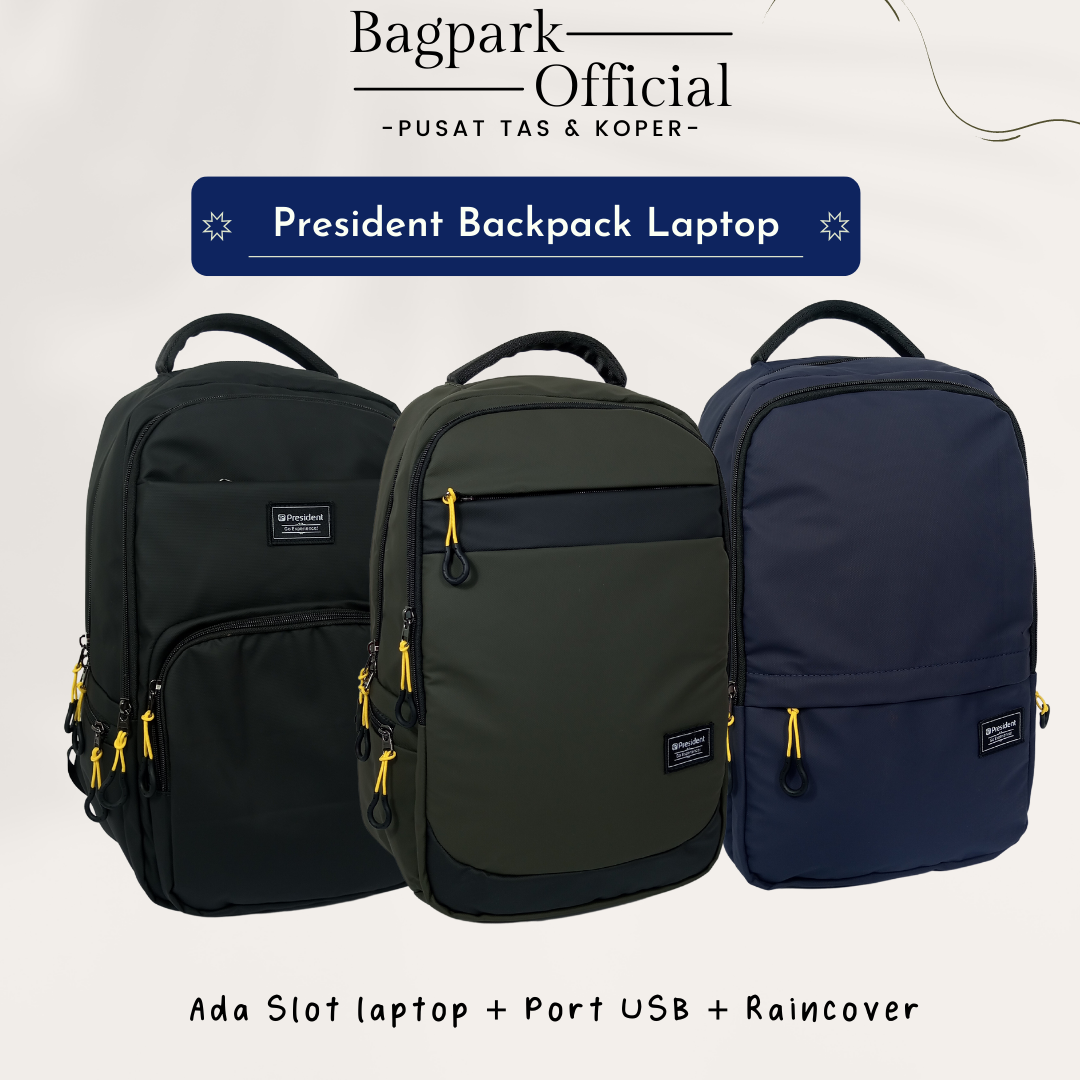 Jual Tas Ransel Pria President Backpack Laptop Waterproof Tas Kerja ...