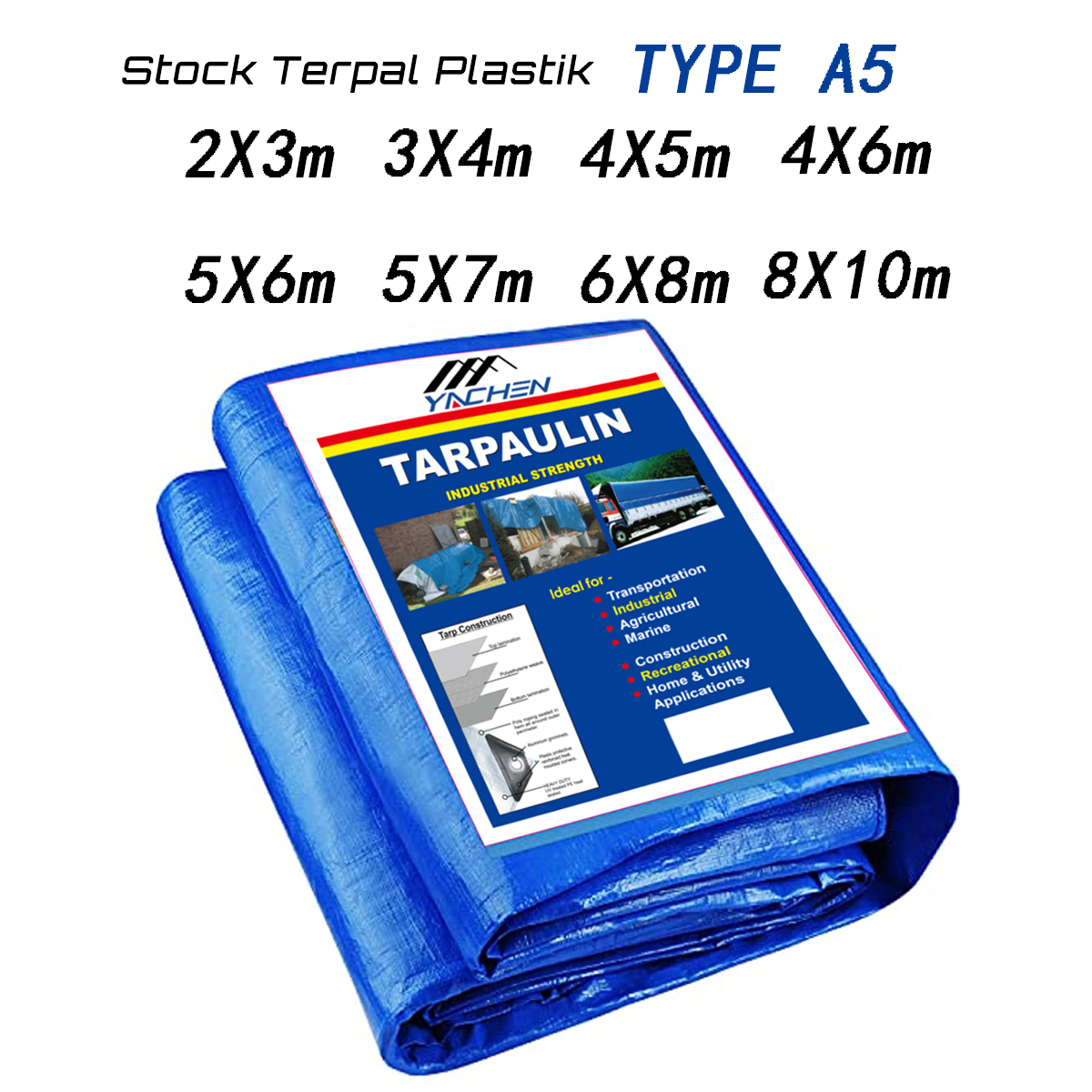 Jual TERPAL PLASTIK A5 Ukuran 4X6 Meter Merk YACHEN | Shopee Indonesia
