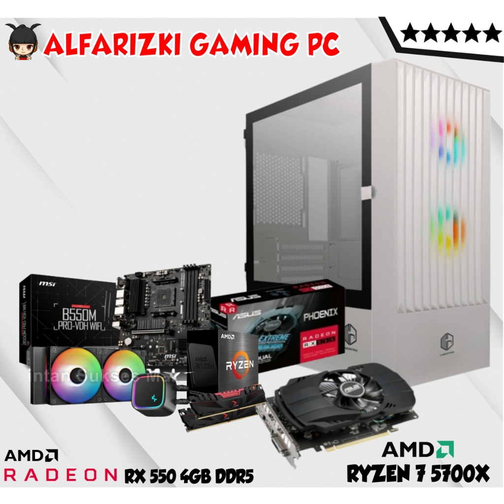 Jual CPU KOMPUTER AMD RYZEN 7 5700X | RAM 16GB DDR4 | RX 550 4GB | HDD ...