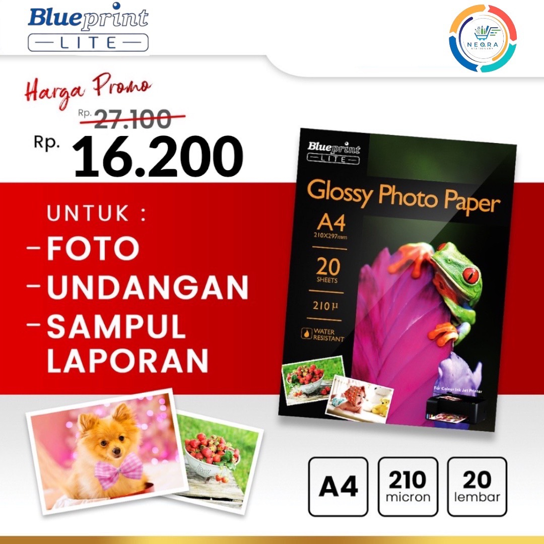 Jual Blueprint Lite A4 Glossy Photo Paper 210gsm | 20sheets | Shopee ...